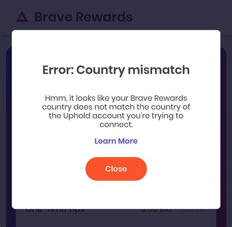 country mismatch error brave rewards brave community