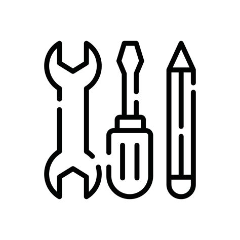 Technical Tools Vector Line Icon Cloud Computing Symbol Eps 10 File
