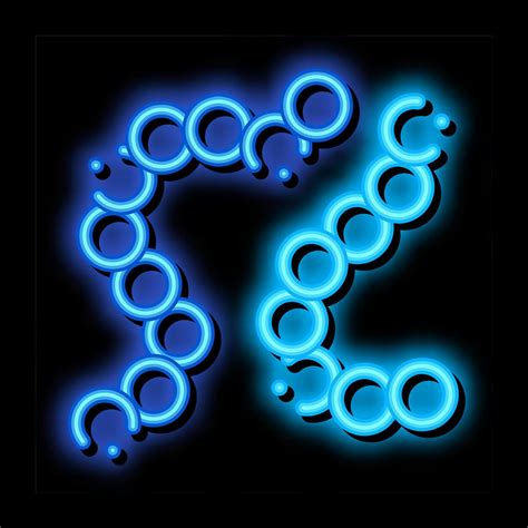 Biology Element Bacteria Neon Glow Icon Illustration 17785902 Vector