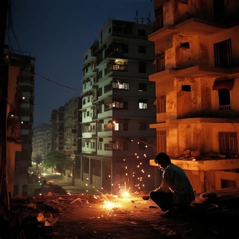 Premium Ai Image Illustration Of A Man Is Playing With A Firecracker