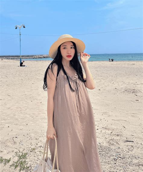 빅사이즈 항아리 맥시 뷔스티에 민소매 오버핏 바캉스 휴양지 롱 원피스 2 Colors