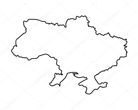Скачать Черный контур карты Украины — стоковая иллюстрация Simple