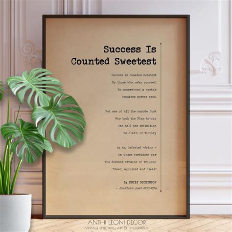 Success Is Counted Sweetest Poem Print Emily Dickinson Poster Library