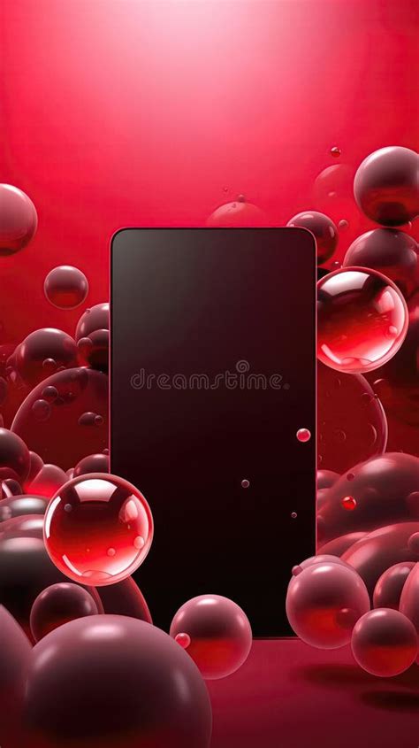 Bubbles Ruby Red Greeting Card Design Generative Ai Stock Image Image Of Celebration