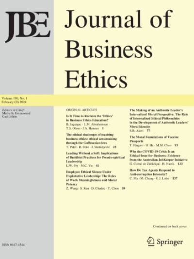 Journal Of Business Ethics影响因子59 Book学术