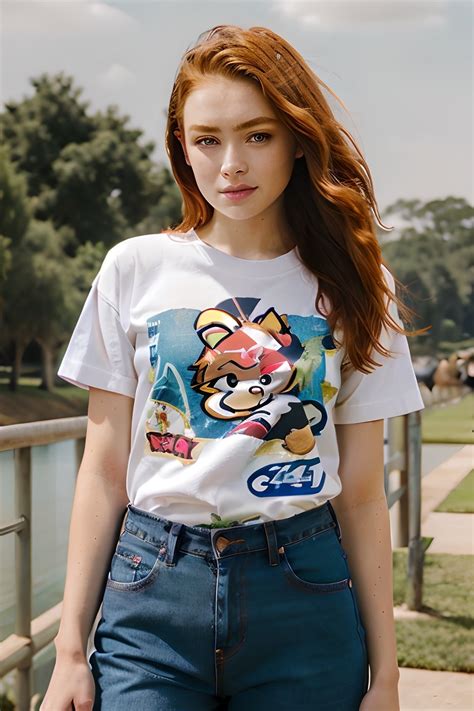 S D Ginger Wearing Jeans Image Created By Tensor Art