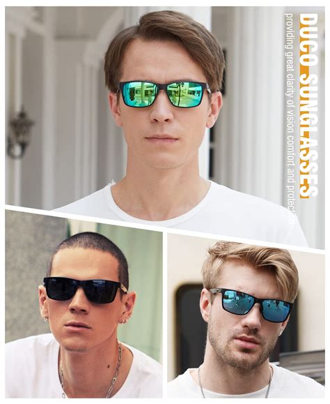 Duco Mens Carbon Fiber Temple Polarized Sunglasses Shade For Men