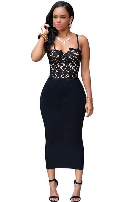 Summer Hot Selling Sexy Bodycon Dresses Spaghetti Strap Hollow Out Top