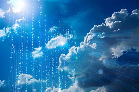 Digital Cloudscape Data Over The Sky Abstract Binary Code Overlaying A