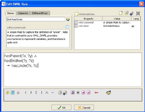 Swrl Multi Line Editor Dialog The Icon Panel Provides Selection Dialog