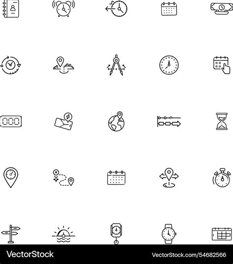 Time Management Icons Clocks Calendars Location Vector Image