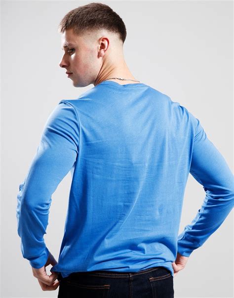 Paul Smith Long Sleeve Zebra Badge T Shirt Blue Terraces Menswear