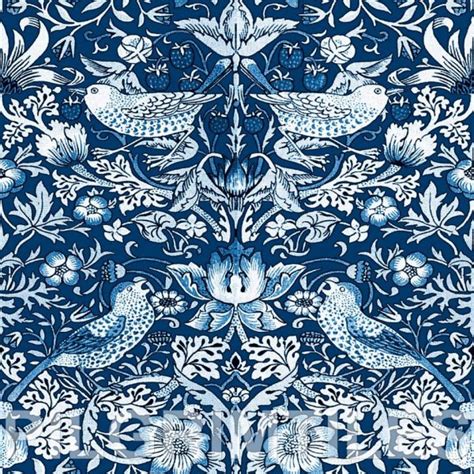 William Morris Strawberry Thief Blue ~ Pilgrim Tiles