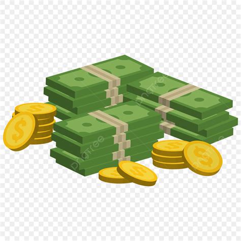 Clipart De Dinheiro PNG Moeda Dólar Ouro Imagem PNG e Vetor Para