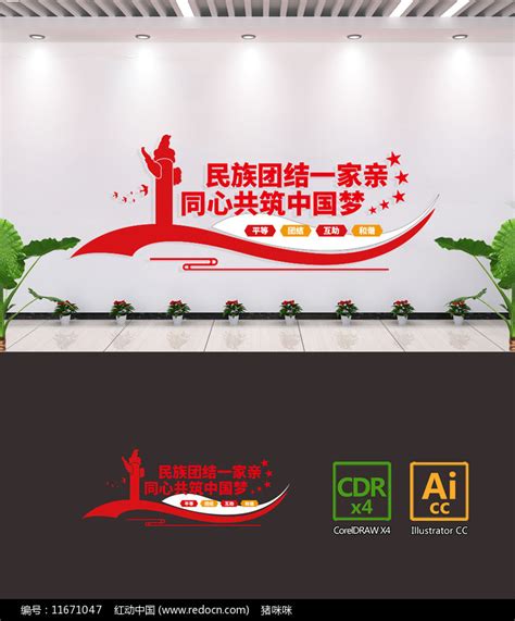 社区民族团结一家亲文化墙图片下载红动中国