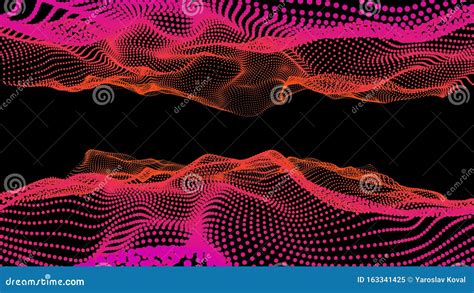 3d Glowing Digital Wave Particles Futuristic Hud Stock Illustration Illustration Of Particle