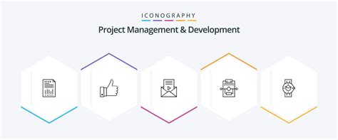 Project Management And Development 25 Line Icon Pack Including Process