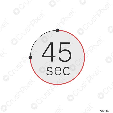 45 Seconds Timer Stopwatch Or Countdown Icon Time Measure Chronometr
