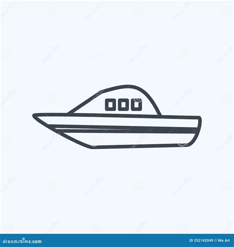 Icon Boat Line Style Simple Illustrationeditable Strokedesign Template Vector Good For