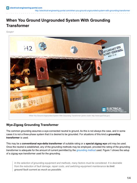 When You Ground Ungrounded System With Grounding Transformer Pdf