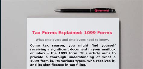 1099 Forms Explained A Comprehensive Guide Factorial