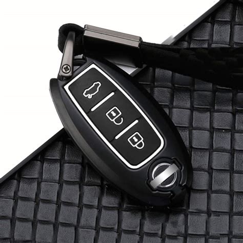 Ontto Button Smart Key Fob Cover Case Jacket Skin Holder Keychain Keyring Metal Silicone Key