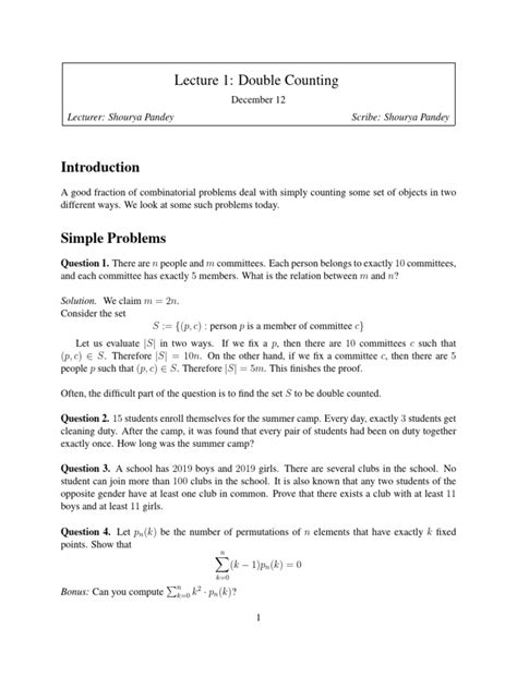 Double Counting Pdf Graph Theory Mathematical Relations