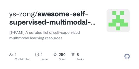 Github Ys Zong Awesome Self Supervised Multimodal Learning [t Pami] A Curated List Of Self