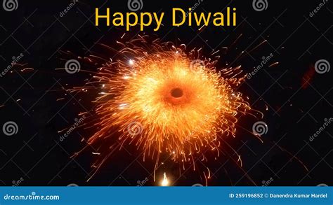 Happy Diwali With Crackers Chakri Stock Photo Image Of Fireworks