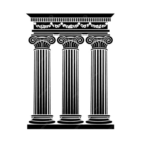 Black Contour Of Classical Columns Columns Antique Frame Png