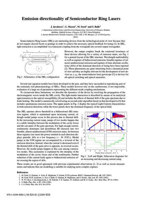 Pdf Emission Directionality Of Semiconductor Ring Lasers