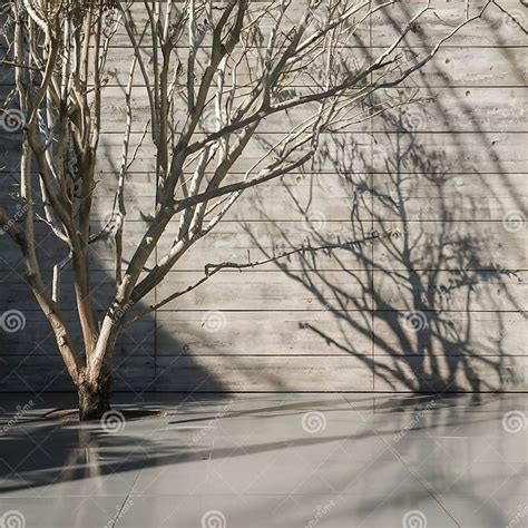 Intricate Tree Branches Cast Shadows On Textured Concrete Wall In