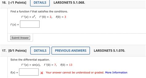 Solved Find A Function F That Satisfies The Conditions Chegg