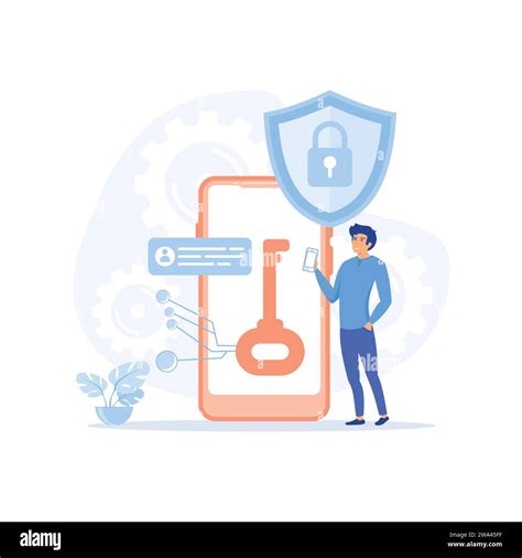 Data protection. Data security and privacy and internet security, flat vector modern ...