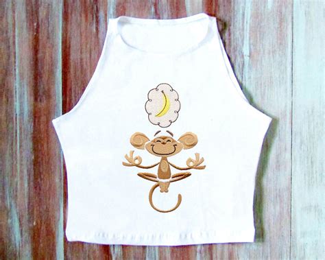 Yoga Monkey Crop Top Yoga Crop Top Gym Crop Top Festival Crop Etsy