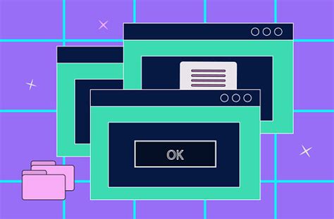 브라우저 창 복고풍 이전 컴퓨터 인터페이스에 오류가 발생합니다 레트로 웨이브 팝업 모달 소프트웨어 설치 프로세스 위반에 대한 경고 사용자 인터페이스 브라우저 및 데스크톱