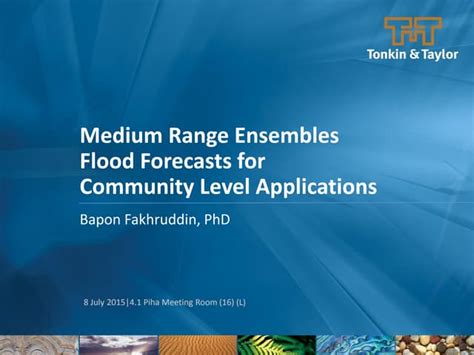Medium Range Ensembles Flood Forecasts For Community Level Applications