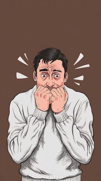 Premium Photo Worried Stressed Man Bites Finger Nails Afraids Of Something Feels Embarrassed