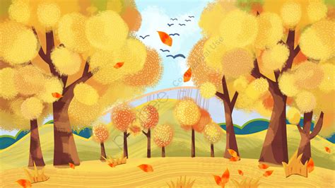 가 낙 엽 풍경 일러스트 그림 텍스처 가을 가을 풍경 낙엽 일러스트 Pngtree 로열티 무료