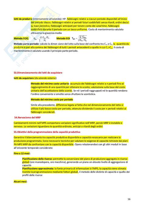 Appunti Programmazione E Controllo Della Produzione