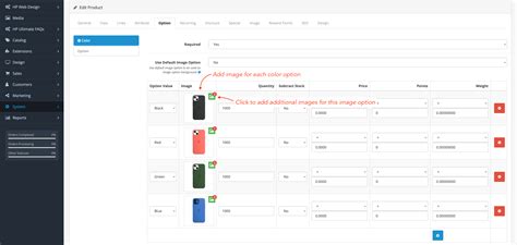 Opencart Product Image Color Option And Gallery Opencart