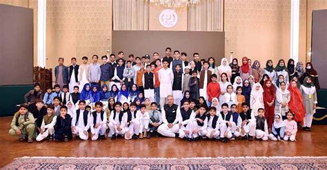 President Dr Arif Alvi In A Group Photo With The Orphans From