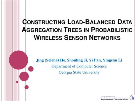 Ppt Constructing Load Balanced Data Aggregation Trees In