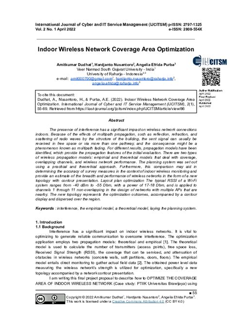 Pdf Indoor Wireless Network Coverage Area Optimization