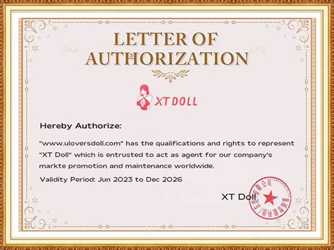 Certificate Of Authorization For Sex Doll Brands