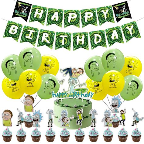 Buy Rick And Morty Birthday Party Decorations Birthday Party Supplies For Rick And Morty