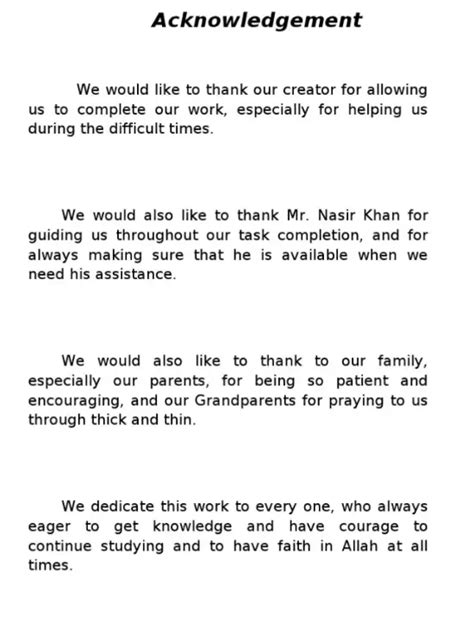 4 Examples Of Acknowledgement For Business Plan Acknowledgement World