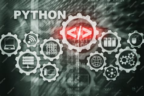 premium photo python programming language on server room background
