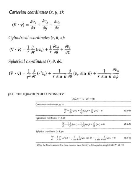 bsl continuity and navier stokes equations pdf