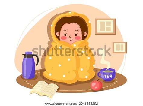 Anime Girl Wrapped In A Blanket
